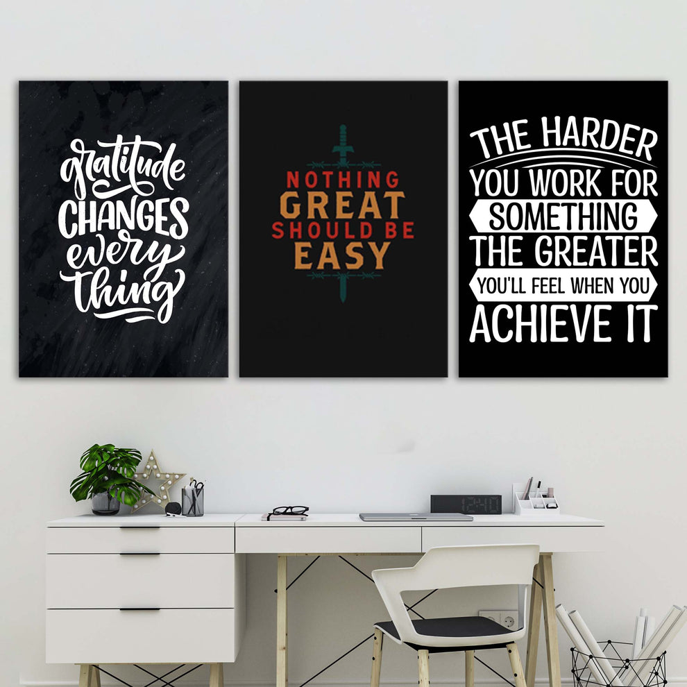 Motivational Quotes Vol.2 | Motivational Wall Art | 3 Panels – Elegant ...